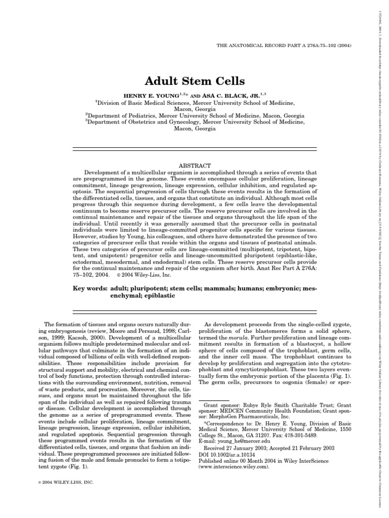 The Anatomical Record Part A Discoveries in Molecular Cellular and Evolutionary Biology - 2003 ...