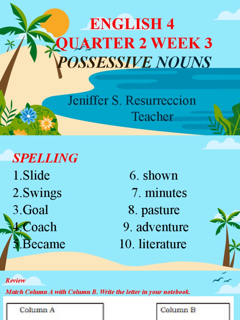 English 4 Quarter 2 Week 3 DAY 2 NEW | PDF | Noun | English Language