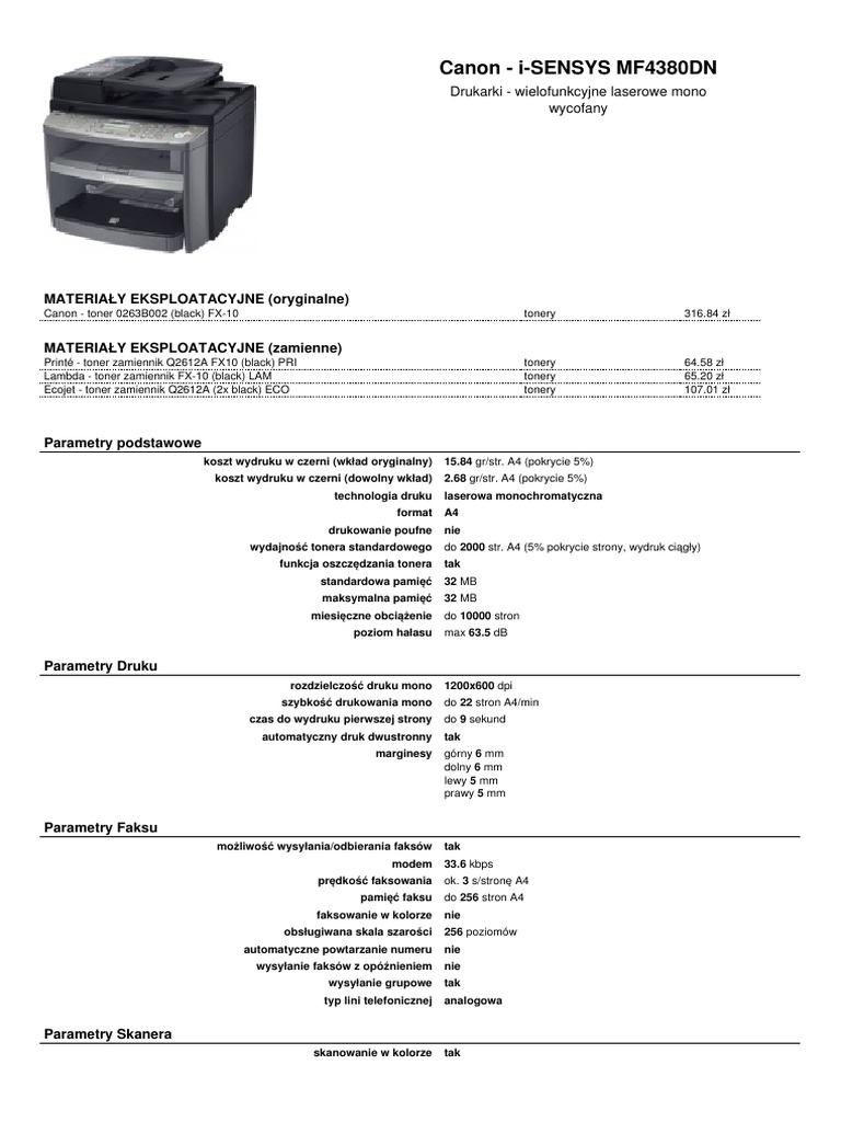 I Sensys mf4380dn | PDF