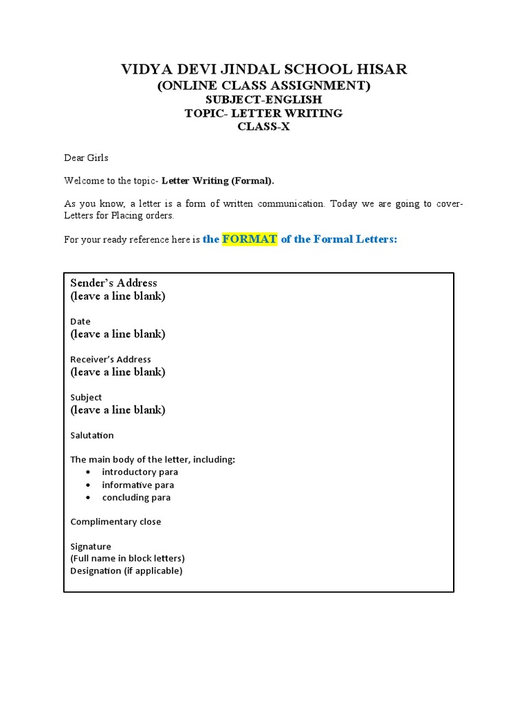 Letter Writing - PLACING ORDERS | PDF