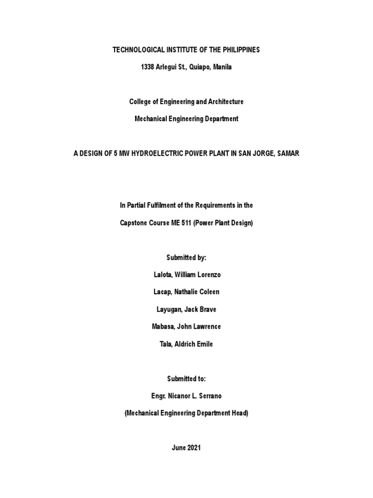 Hydroelectric Power Plant | PDF