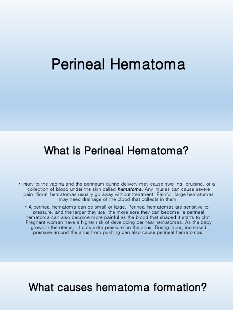 Perineal Hematom | PDF | Medicine | Causes Of Death
