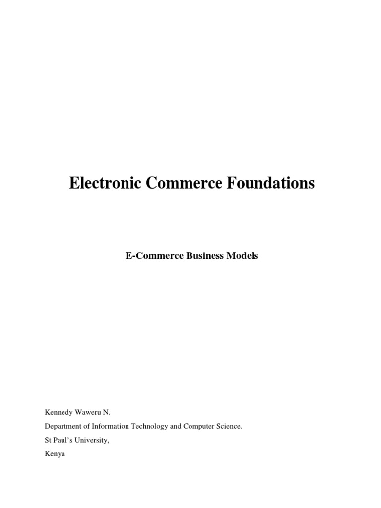Chapter Two E Commerce Business Models Pdf Business Model E Commerce