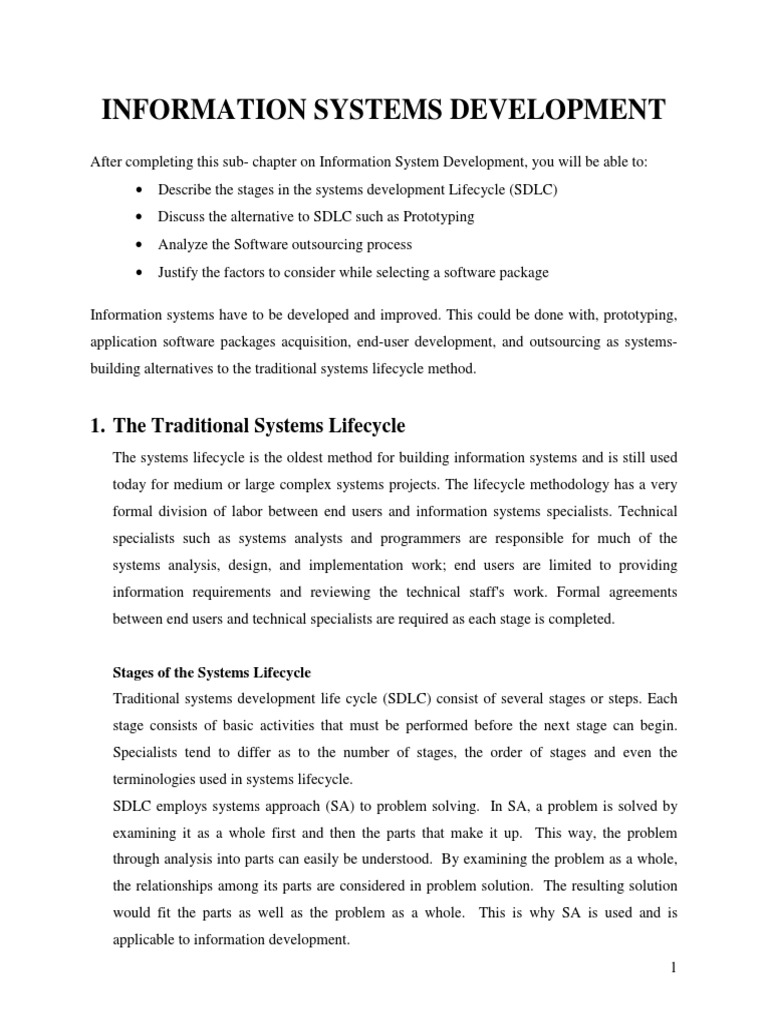 Chapter Three Information Systems Development Pdf Prototype Software Prototyping