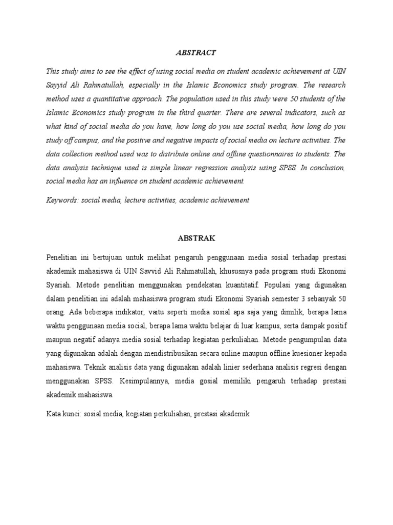 Pengaruh Media Sosial pada Prestasi Akademik | PDF