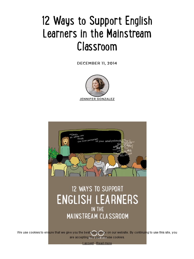 12 Ways To Support English Learners in The Mainstream Classroom - Cult of Pedagogy | PDF ...