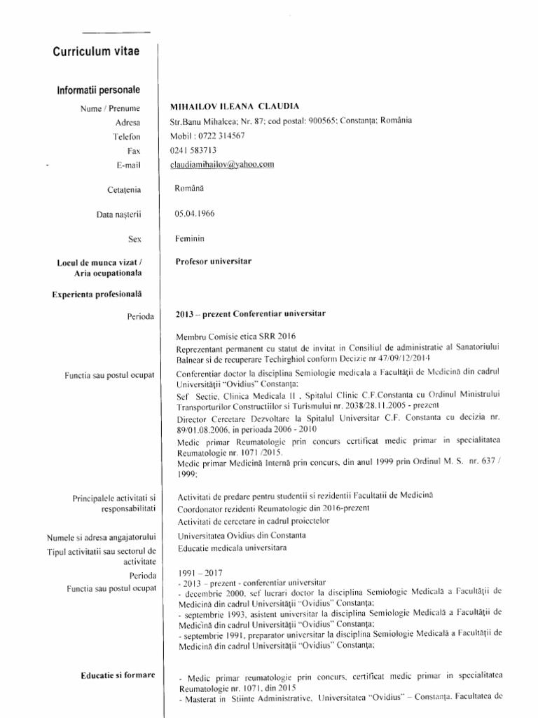 CV DR Mihailov | PDF