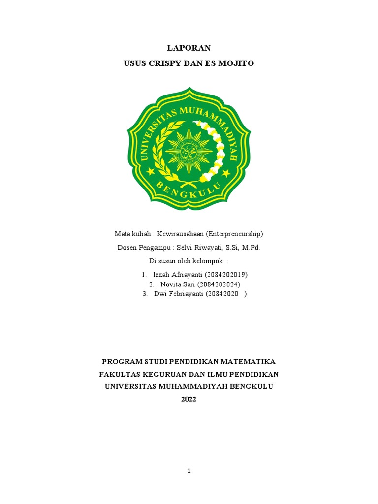 Laporan Usus Crispy Dan Es Mojito | PDF | Memasak, Makanan, & Anggur