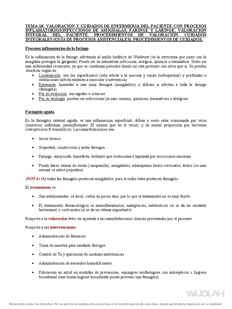 Cuidados de Enfermería en Amígdalas | PDF | Causas de la muerte ...