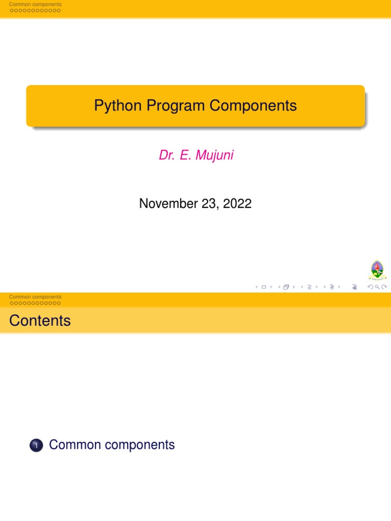 Topic 3 Python Program Components Pdf Variable Computer Science Computer Program