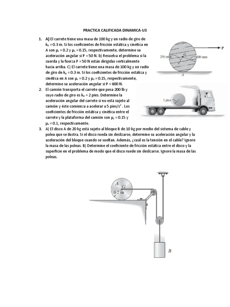 Practica Calificada Dinamica-U3 | PDF