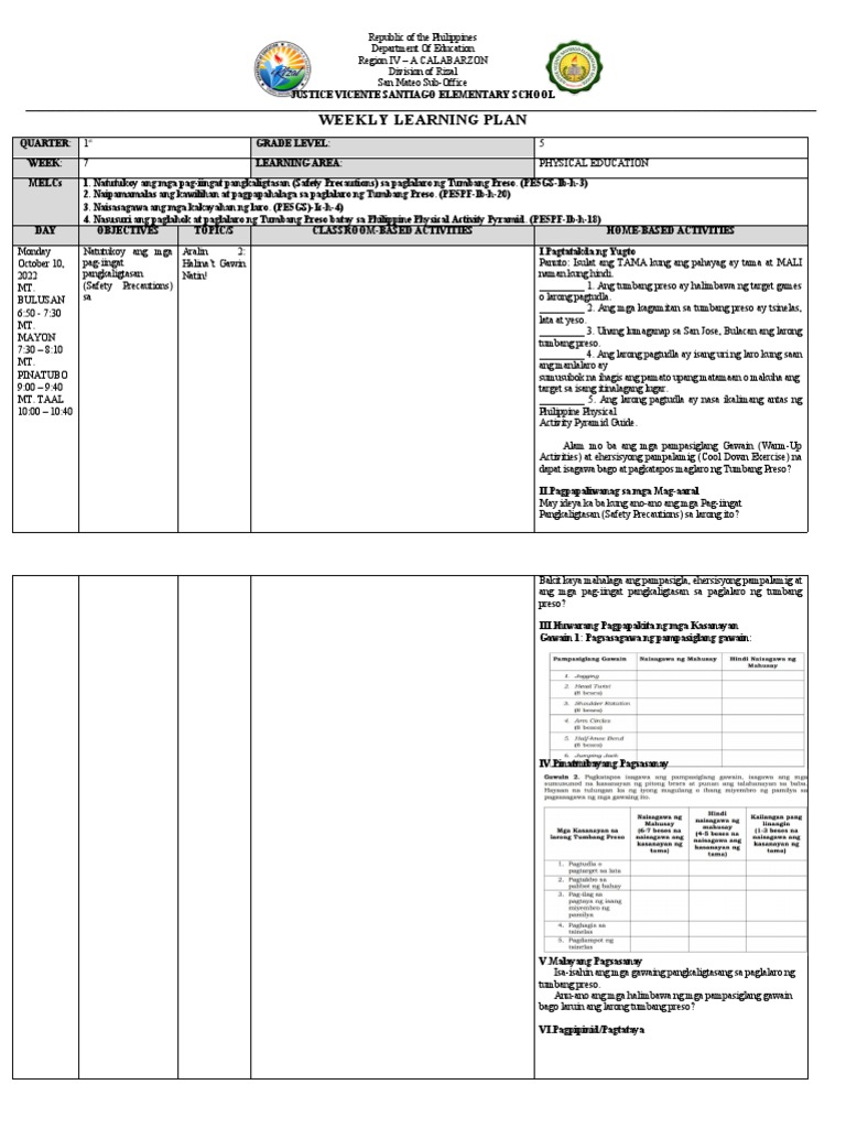 WLP Pe5 Week7 Q1 | PDF