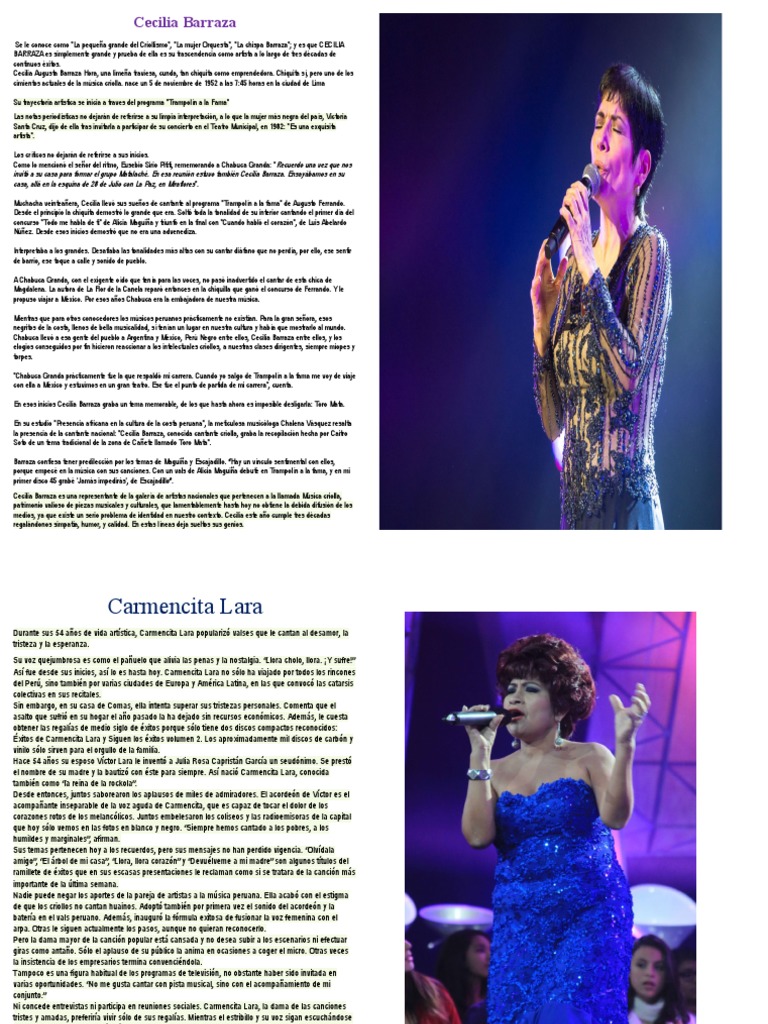 biografias cantantes criollos | PDF