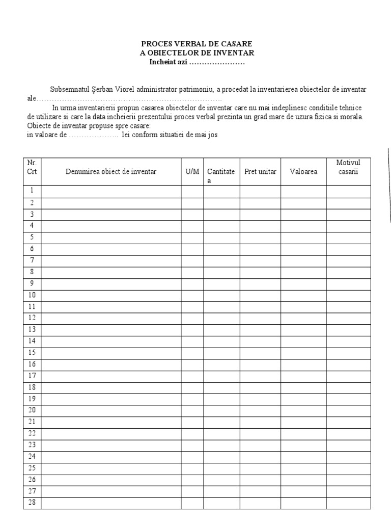 PV Casare Obiecte de Inventar | PDF