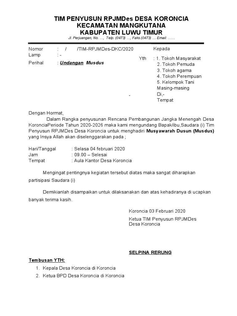 MUSDUS RPJMDes | PDF