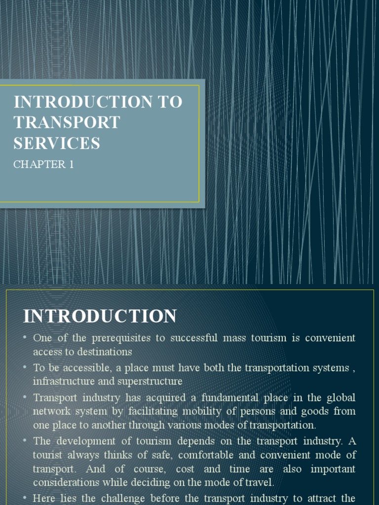 Week 1 - Introduction To Transport Services | PDF | Transport | Rail ...