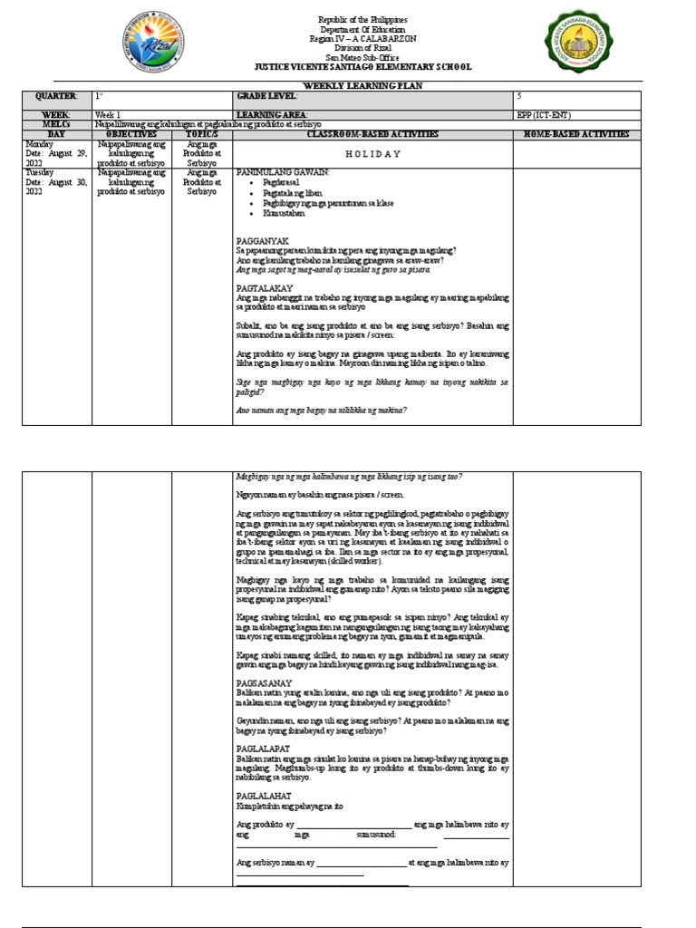 Epp WLP Week 1 | PDF