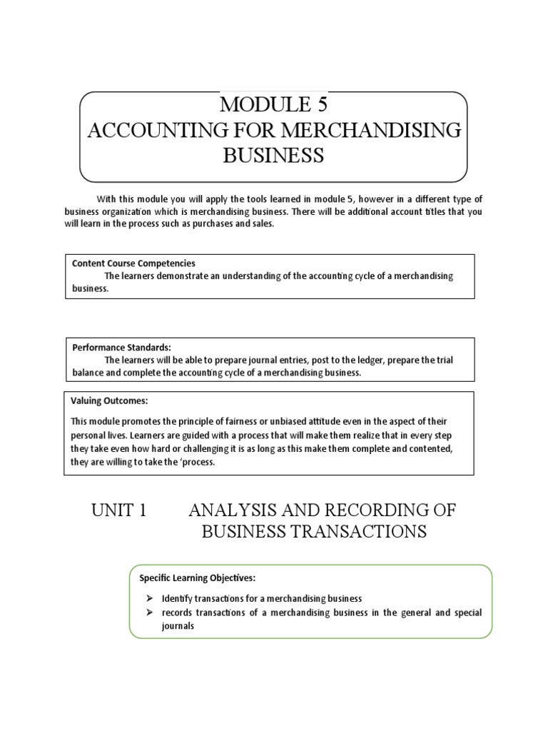 Fabm Module5 | PDF | Debits And Credits | Income Statement