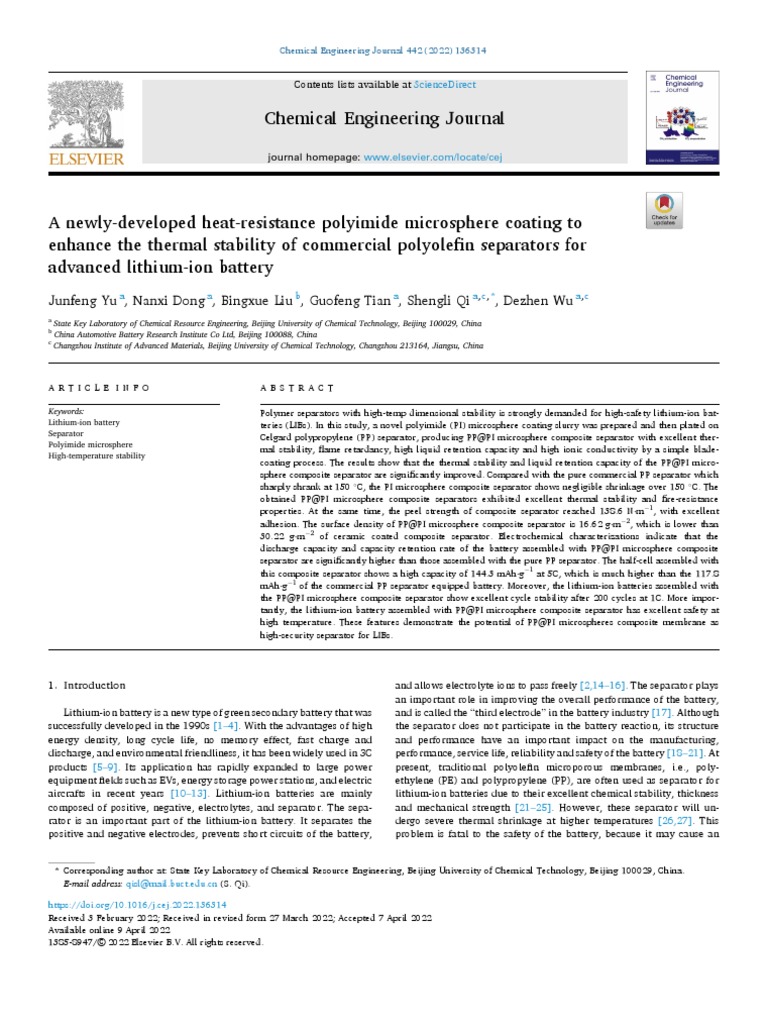 1 s2.0 S1385894722018113 Main | PDF | Lithium Ion Battery | Composite ...
