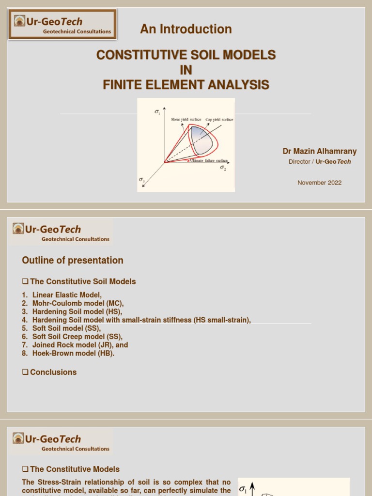Constitutive Soil Models | PDF | Deformation (Engineering) | Young's ...