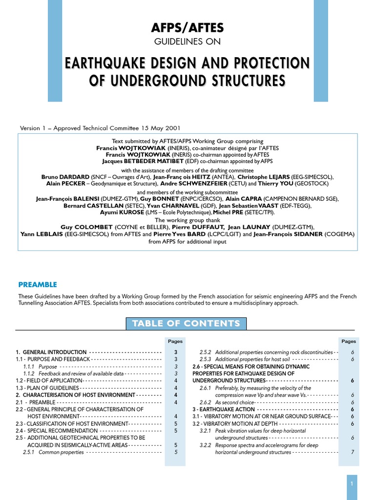 Earthquake Design and Protection of Underground Structures | PDF ...