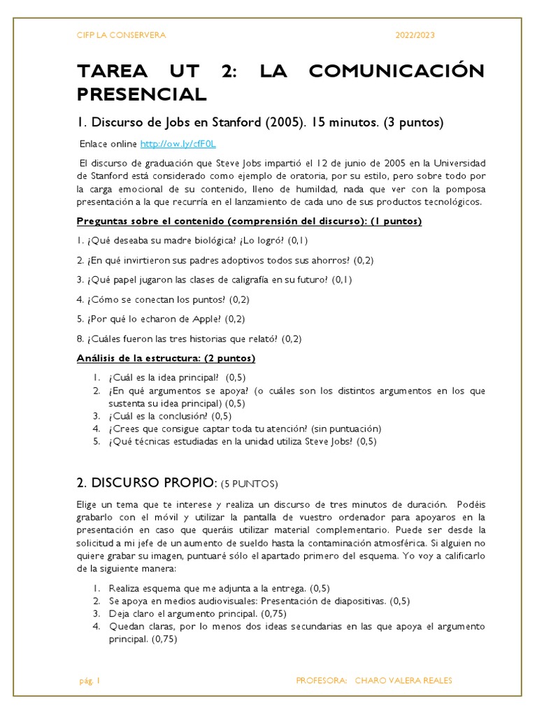 Tarea Ut 2 Comunicación | PDF