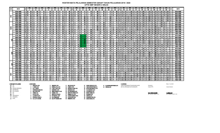 Roster Genap 2020-2021 | PDF