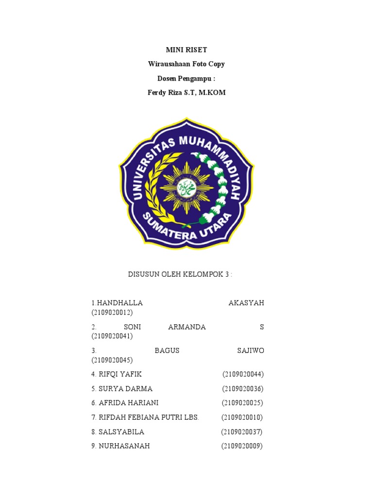Mini Riset Kewirausahaan TI Kel3 | PDF
