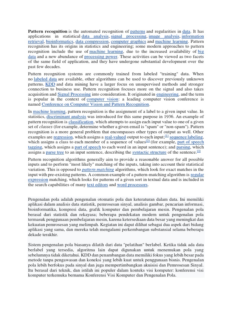 Pattern Recognition Pdf Pattern Recognition Cognition