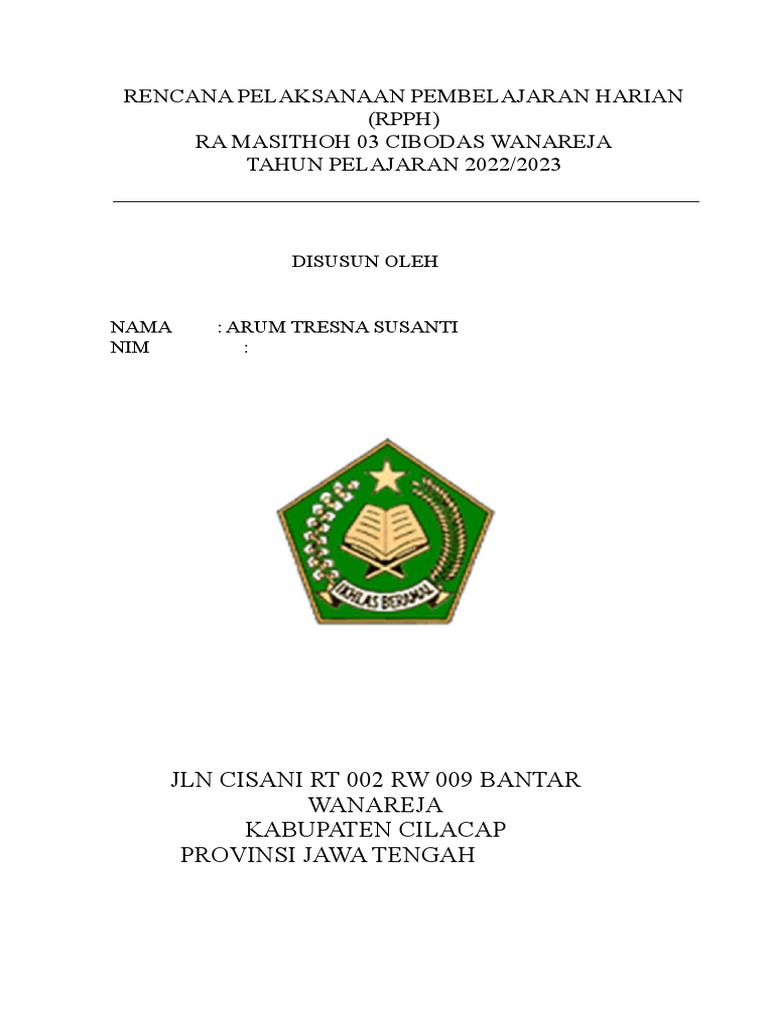 Contoh RPPH TK | PDF