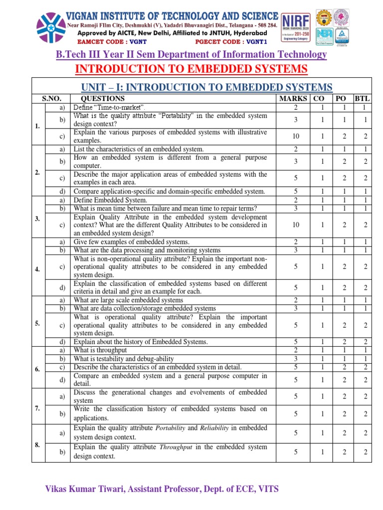 Embedded Systems Course Guide | PDF | Embedded System | Process (Computing)