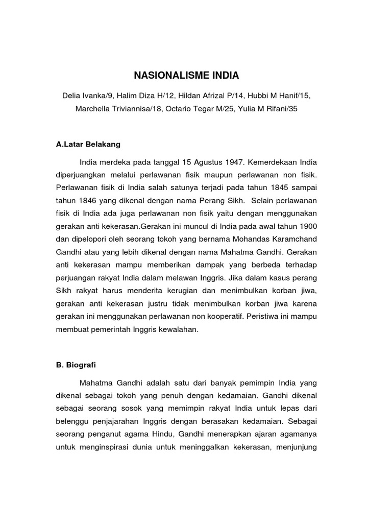 Sejarah Nasionalisme India dan Gandhi | PDF | Politik