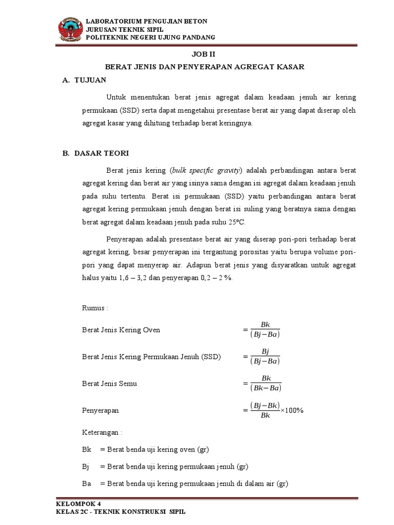 Berat Jenis Beton | PDF