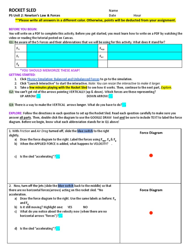 PS Rocket Sled 2021 | PDF | Force | Friction