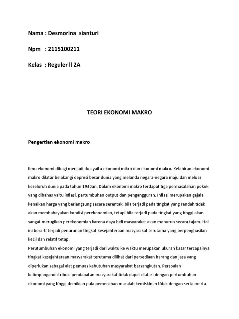 Uts Ekonomi Makro | PDF | Pengelolaan Keuangan & Uang | Politik