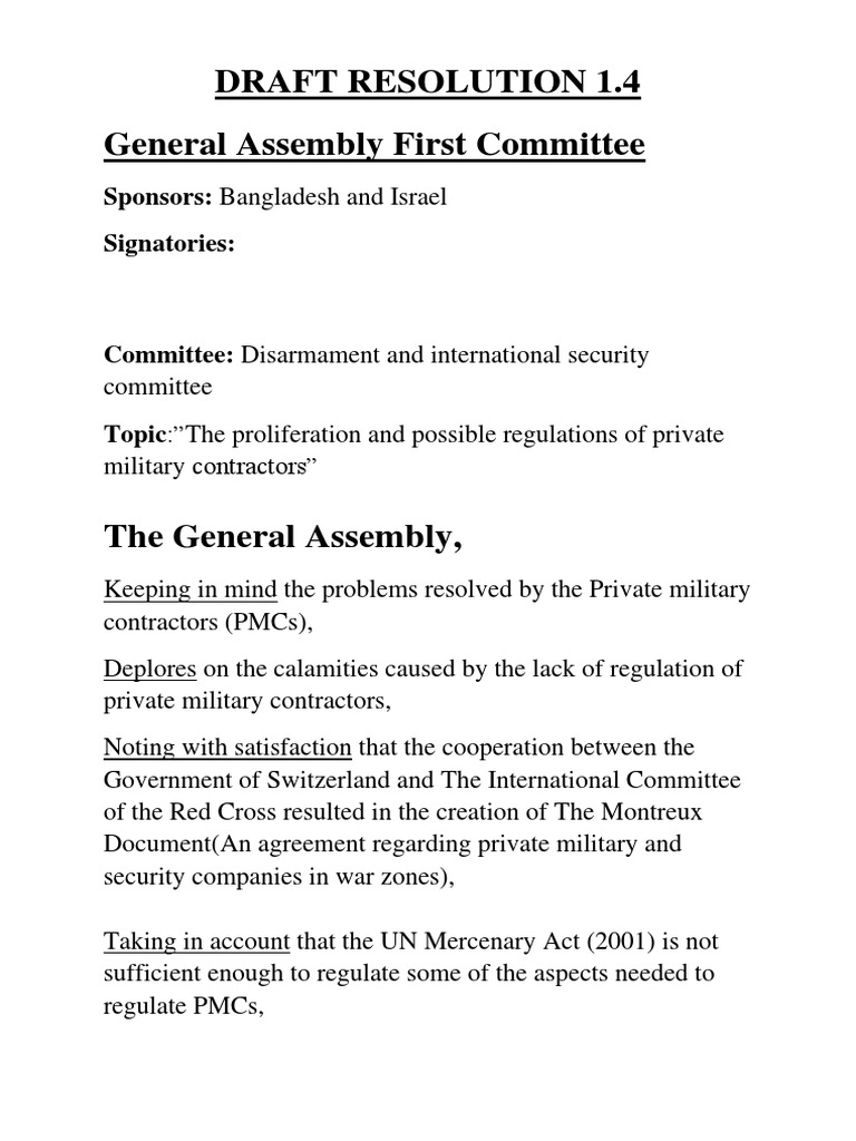 DISEC Resolution | PDF