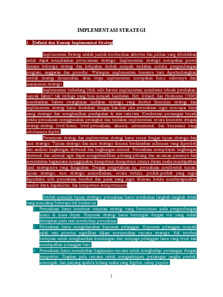 Implementasi Strategi | PDF