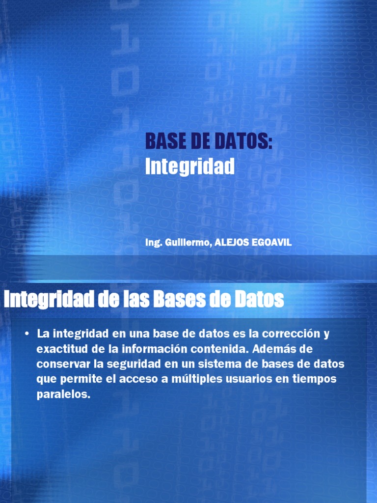 UPN BASED S3 Integridad | PDF | Bases de datos | Base de datos relacional