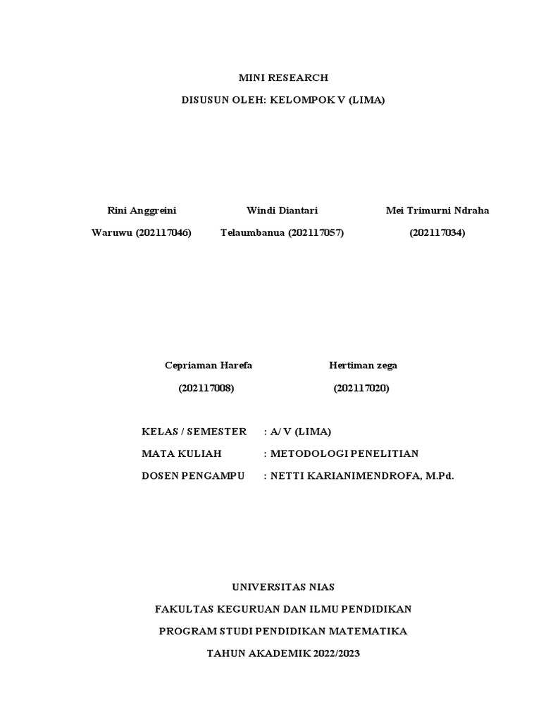 Mini Research | PDF