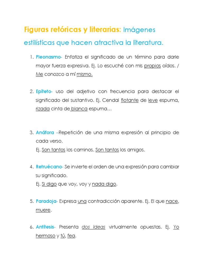 Figuras Retóricas - Imágenes Literarias y Tipos | PDF | Lingüística