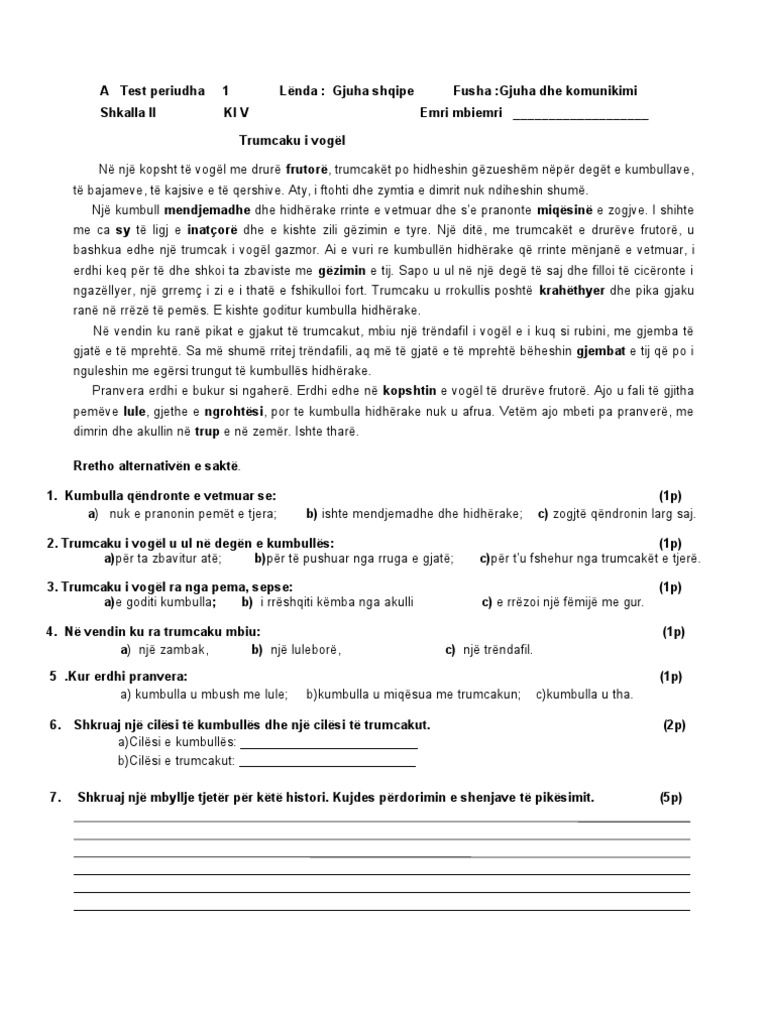 1 Gjuha Shqipe 1 | PDF