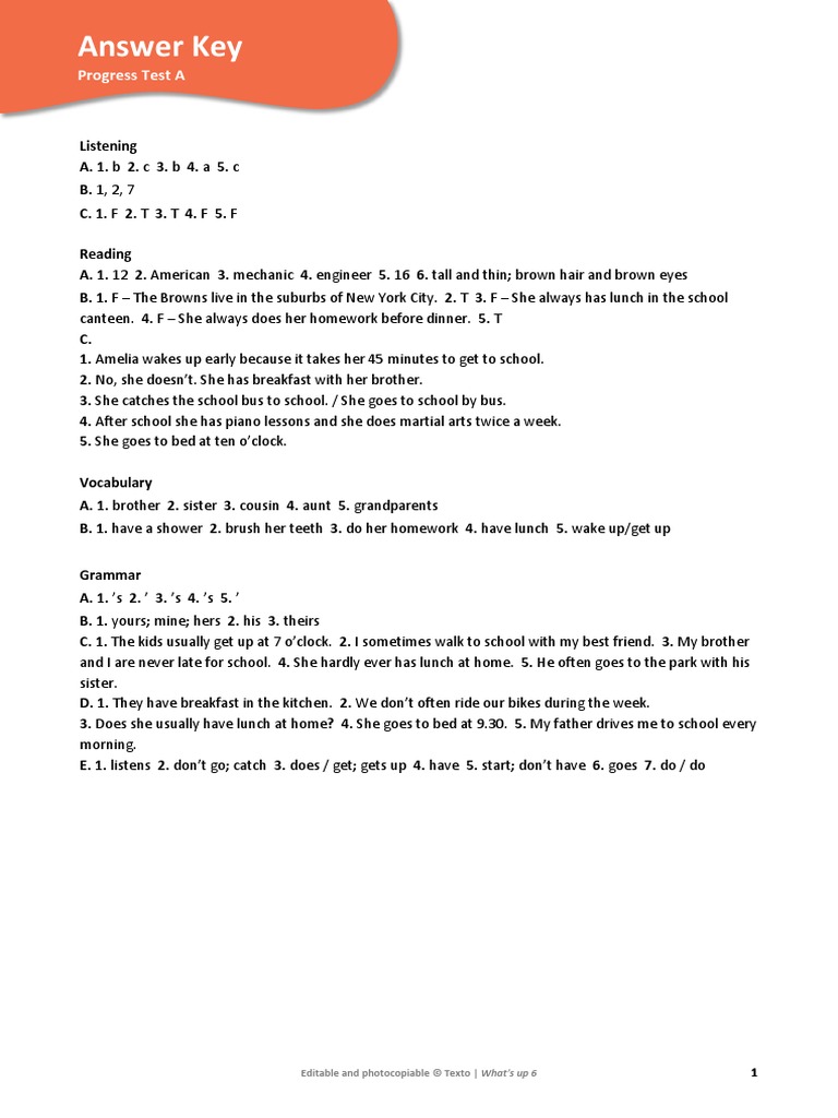 WhatsUp 6 Answerkey+Audioscripts | PDF