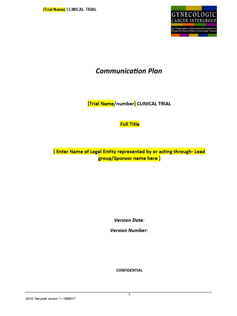 GCIG - Communication Plan-Template-Version 1 - 15052017 | PDF ...