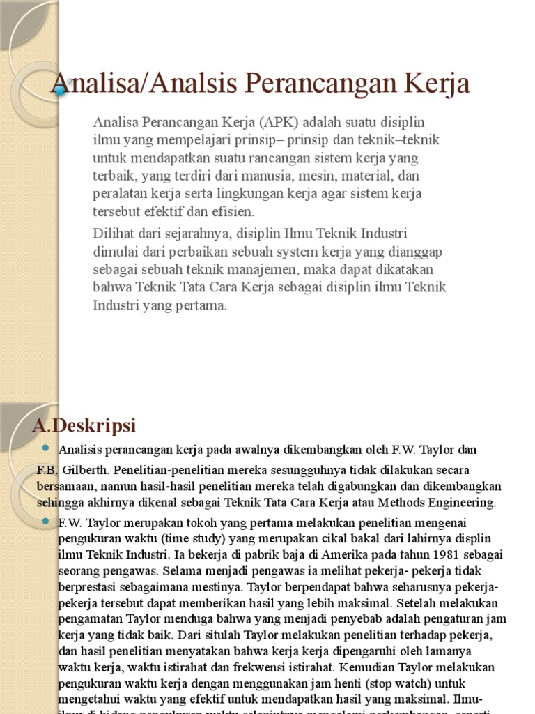 Materi Analisis Perancangan Kerja | PDF
