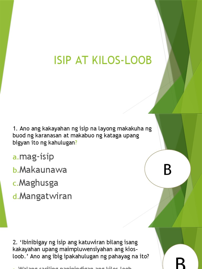 Isip at Kilos Loob Week 1 | PDF