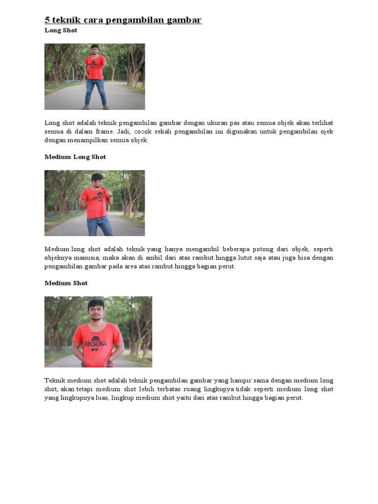 5 Teknik Cara Pengambilan Gambar | PDF