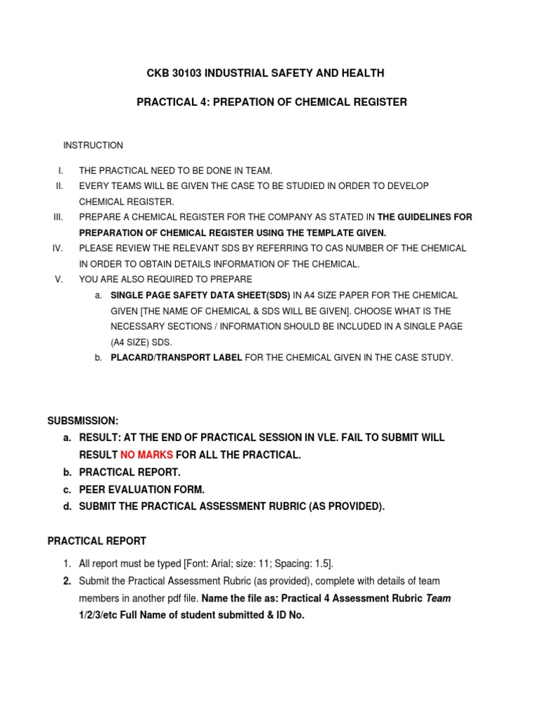 Chemical Register Preparation Guide | PDF | Business | Technology ...