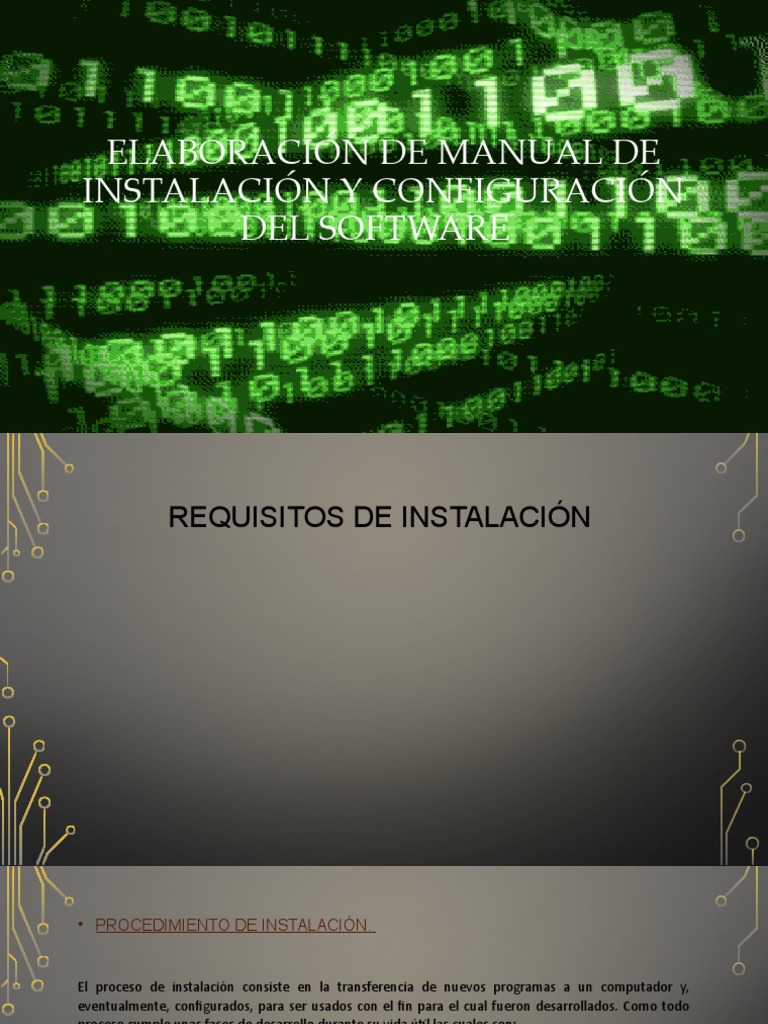 Elaboración de Manual de Instalación y Configuración de Software ...