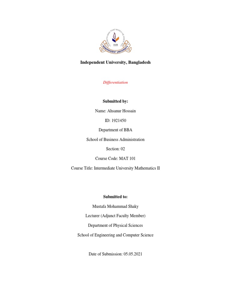 Homework 15 Differentiation MAT101 (2) 1921450 | PDF | Technology ...