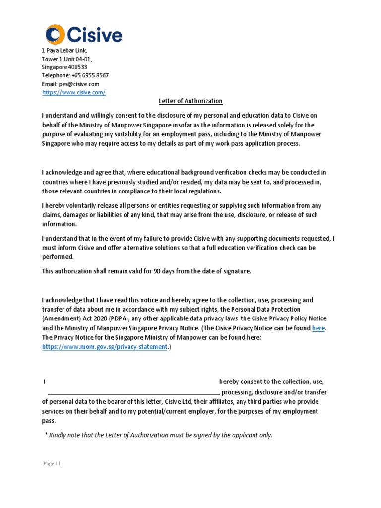 Consent Form - LOA Cesive | PDF | Information Privacy | Discovery (Law)